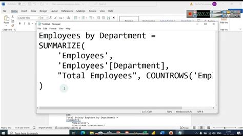 Countrows And Summarize Dax Queries On Employees Dataset Power Bi Hindi Class Youtube