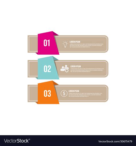 3 Step Business Infographic Design Template Vector Image