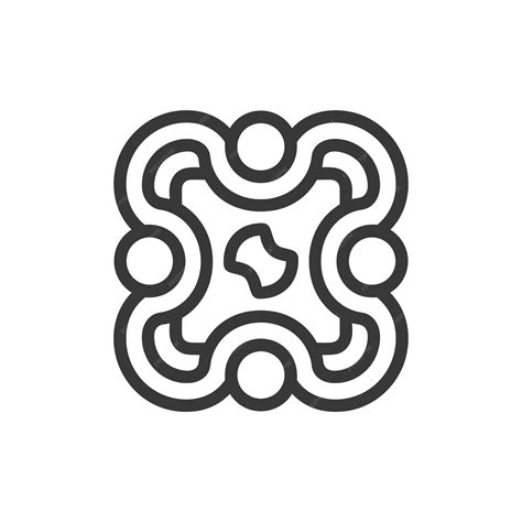 Abstract Geometric Design With Four Circles And Intertwined Lines Premium Ai Generated Vector