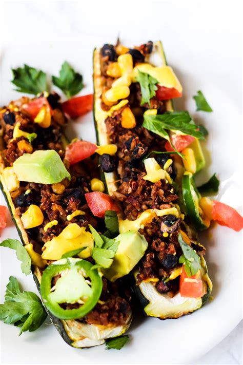 Mexican Stuffed Zucchini Vegan And Gluten Free Emilie Eats