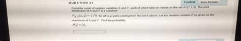 Solved Consider A Pair Of Random Variable X And Y Each Of Chegg