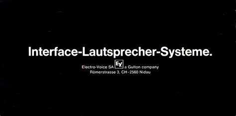 Electro Voice Interface Loudspeaker Systems Product Catalogue Hifi Engine