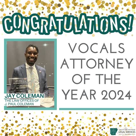 Vocals Attorney Of The Year 2024 Jay Paul Coleman — Center For Arkansas Legal Services