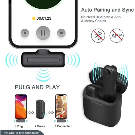 Jual Wireless Microphone 2 4G Mikrofon Lavalier Nirkabel Dengan Casing Sekaligus Charger For PC