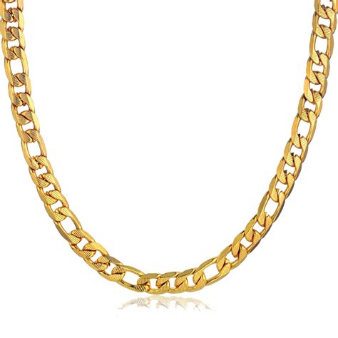 Gouden Ketting Ketting Met Embossing Hiphop Mannen Gold Kleur Roestvrij Staal Lange Cubaanse