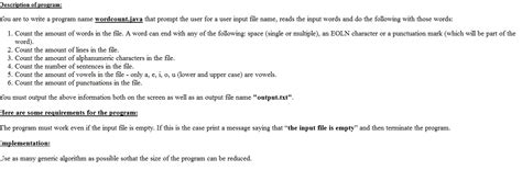 Solved You Are To Write A Program Name Word Count Java That Chegg