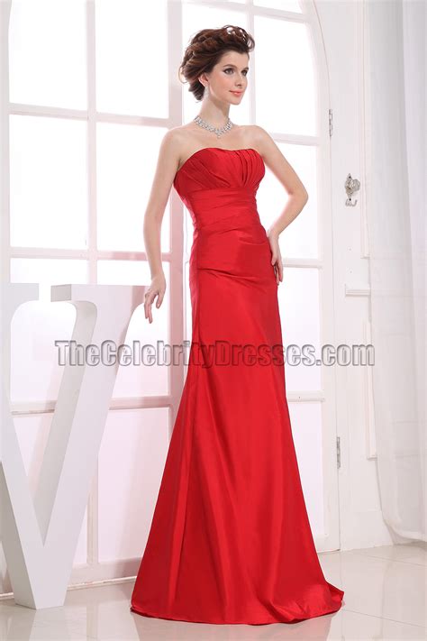 Elegant Red Strapless Formal Evening Prom Dresses Thecelebritydresses