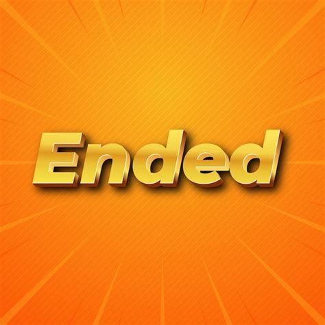 Premium Photo Ended Text Effect Gold  Attractive Background Card