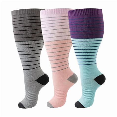 Firefly Hope 3 Pairs Bamboo Plus Size Wide Calf Compression Socks