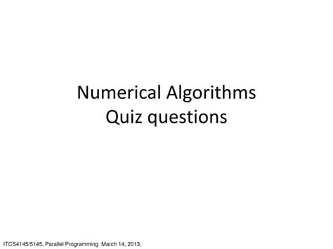 ppt numerical algorithms quiz questions powerpoint presentation free