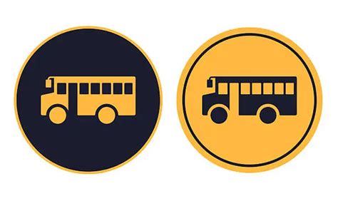 Free School Bus Circle Icon Clipart Images Freeimages
