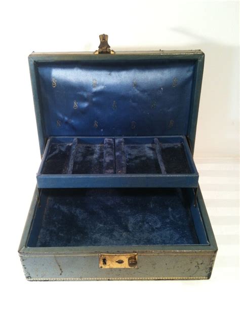 Vintage 20s 1930s Old World Jewelry Case Sundry Box Brass