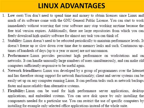 Linux Advantages And Disadvantages Ppt
