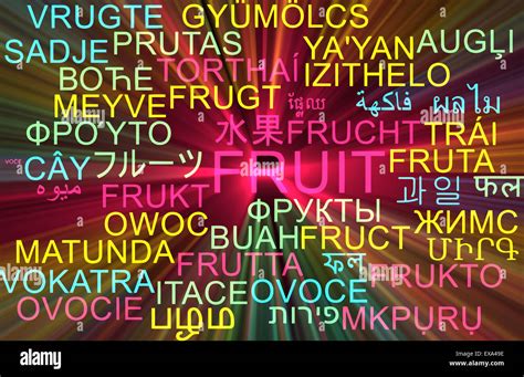 Background Concept Wordcloud Multilanguage International Many Language Illustration Of Fruit