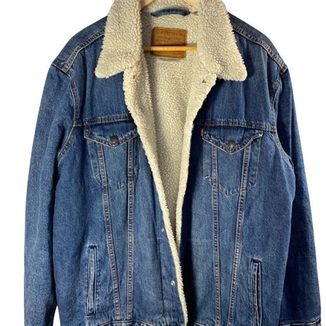 Levis Mens Size Xxl Sherpa Lined Denim Jacket Blue S