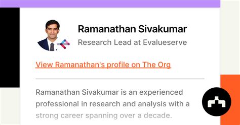 Ramanathan Sivakumar Research Lead At Evalueserve The Org