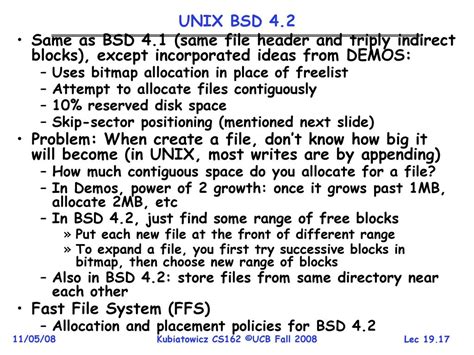 Cs162 Operating Systems And Systems Programming Lecture 19 File Systems Continued Distributed