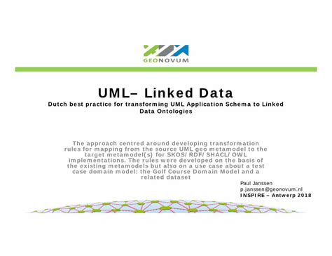 Pdf Uml Linked Data Inspire Ec Europa Eu · Rules For Mapping From The Source Uml Geo