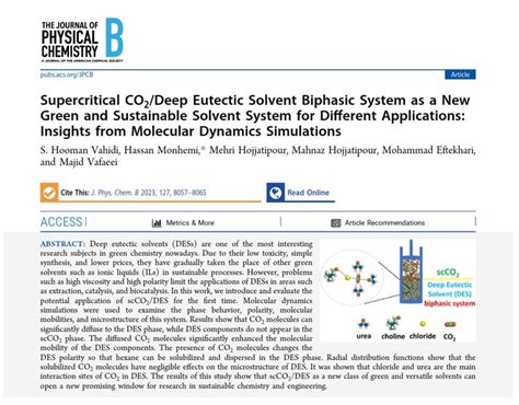 Supercritical Co2 Deep Eutectic Solvent Biphasic System