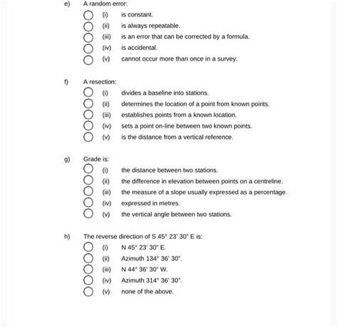 Solved E A Random Error I Is Constant Ii Is Always