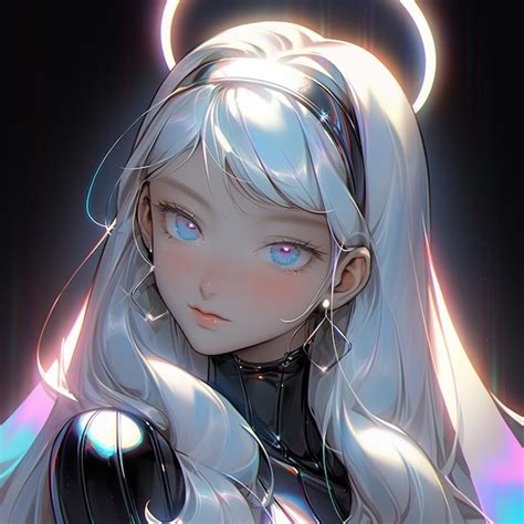 Premium Photo Anime Girl With Angel Wings And Glowing Halos In Her Hair Generative Ai