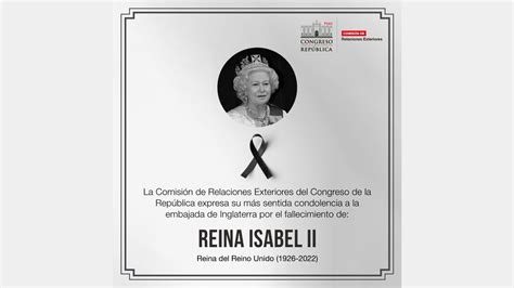 Comisión De Relaciones Exteriores Del Congreso Expresó Sus Condolencias