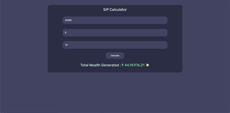 Github Mambawolf Sip Calculator A Simple Sip Calculator That Lets