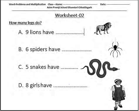 Integrating Maths Worksheets With Other Subjects Azim Premji University