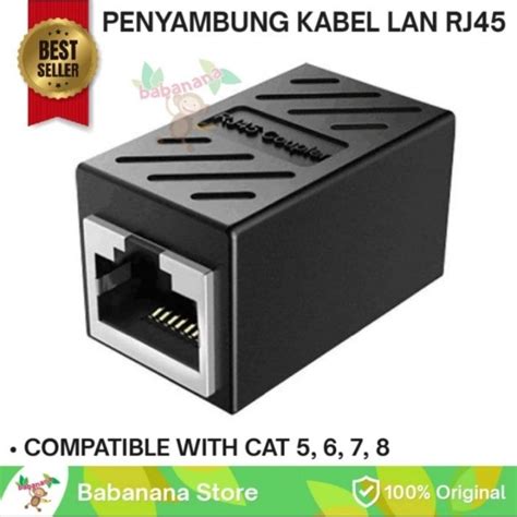 Jual Connector Barrel Rj45 Coupler Cat 5 6 7 8 Sambungan Kabel Lan Shopee Indonesia
