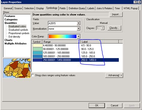 Arcmap Access To Arcgis Classify Range Labels Geographic