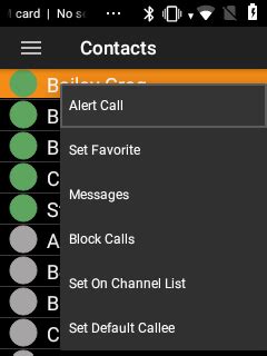 Contact List Context Menu For D Pad Devices ESChat