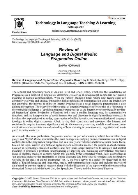 Pdf Technology In Language Teaching And Learning Review Of Language And Digital Media