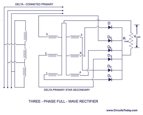 Three Phase Half Wave Rectifier Circuit Diagram