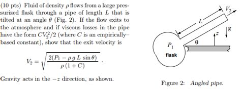 Solved pts Fluid of density ρ flows from a large Chegg com