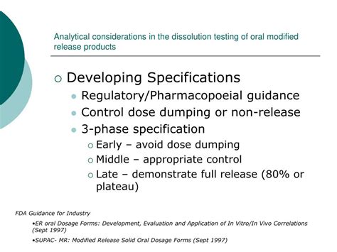 Ppt Analytical Considerations In The Dissolution Testing Of Oral Modified Release Products