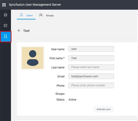 Managing Users In The Syncfusion User Management Server