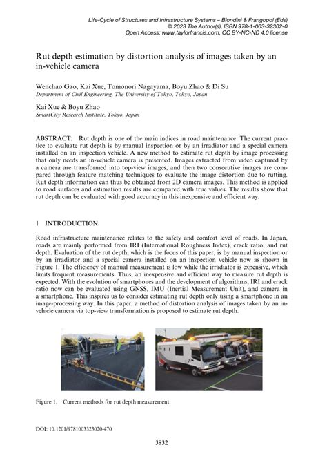 Pdf Rut Depth Estimation By Distortion Analysis Of Images Taken By An
