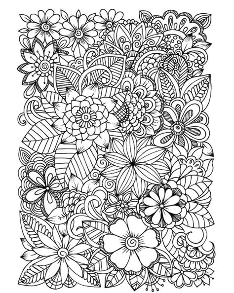 Detailed Flower Coloring Pages For Adults