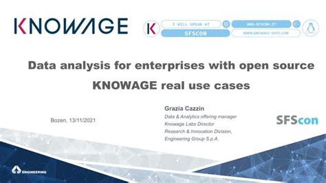 sfscon 21 grazia cazzin data analysis for enterprises with open