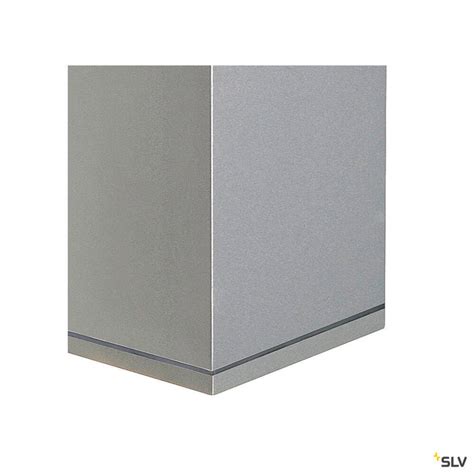 Theo Outdoor Wall Light Qpar51 Ip44 Square Updown Silver Grey