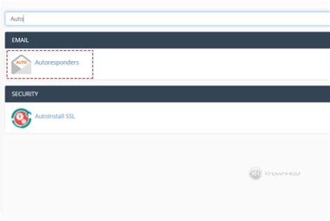 How To Setup An Email AutoResponder In CPanel KnownHost