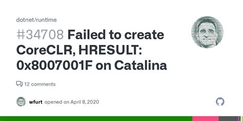Failed To Create Coreclr Hresult X F On Catalina Issue Dotnet Runtime Github