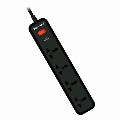 3 Pin Honeywell 4 Out Surge Protector With Master Switch 2 Meters At