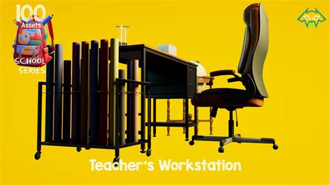 3d Model Teachers Workstation 100 Assets School Series Vr Ar