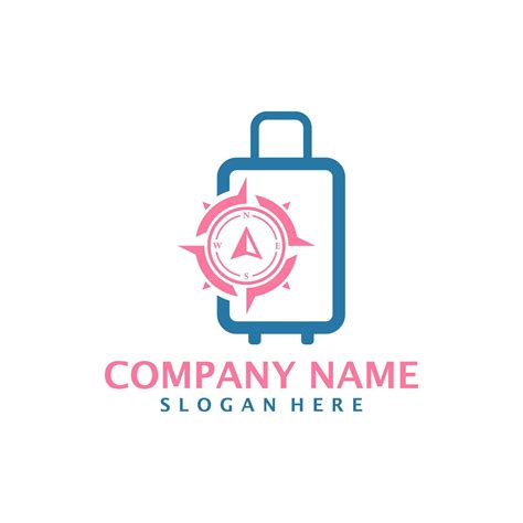 Compass Suitcase Logo Design Vector Suitcase Logo Design Template