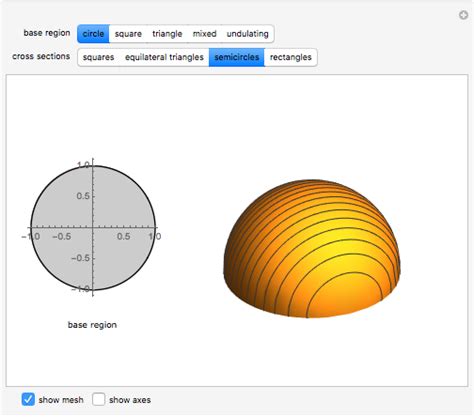 Solids Of Known Cross Section Wolfram Demonstrations Project