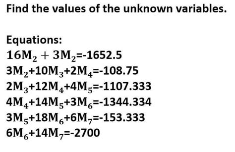Solved Find The Values Of The Unknown Variables 2