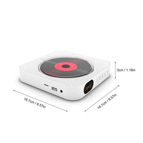 Jual Portable CD Player Bluetooth Speaker Stereo CD Players LED Screen Wall Mountable CD Music