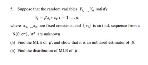 solved 5 suppose that the random variables y1 yn