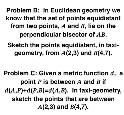 Solved Problem B In Euclidean Geometry We Know That The Set
